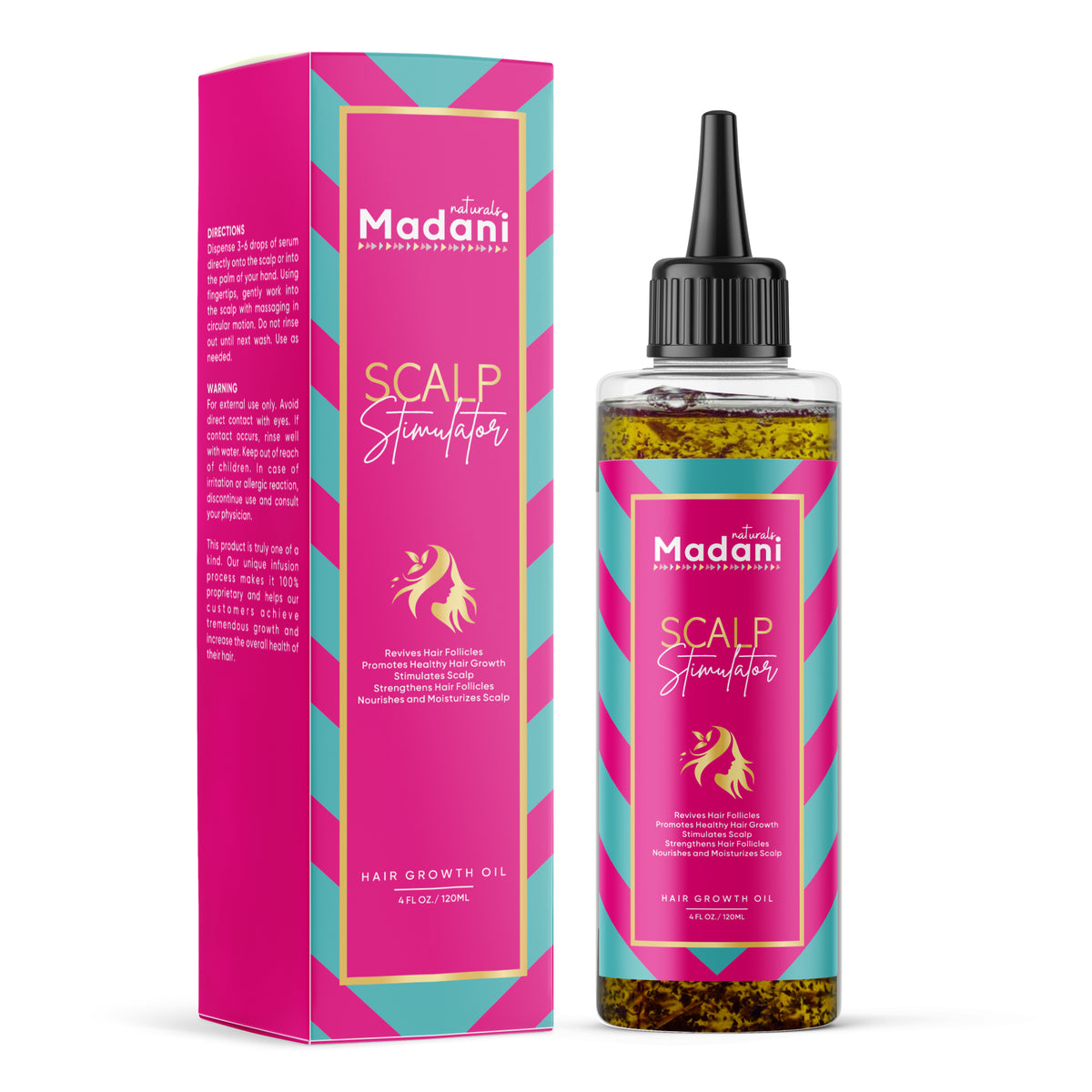 Mega Scalp Stimulator Hair Oil 4oz – Madani Naturals